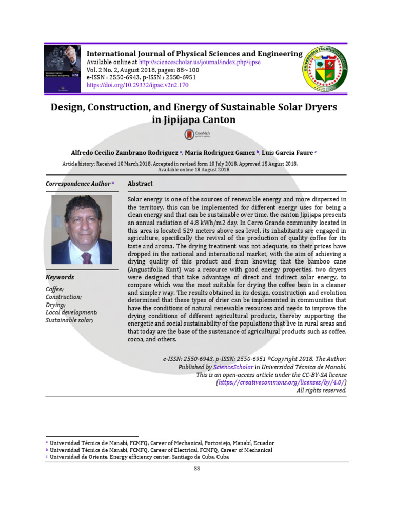 Design Construction and Energy of Sustai | PDF | Solar Energy | Coffee