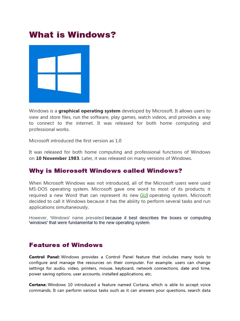 Windows | PDF | Microsoft Windows | Operating System
