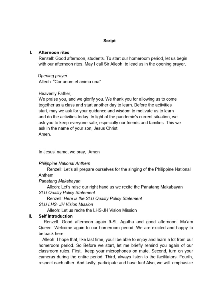 Script For Second Faci Final Na Final | Download Free PDF | Goal | Motivation