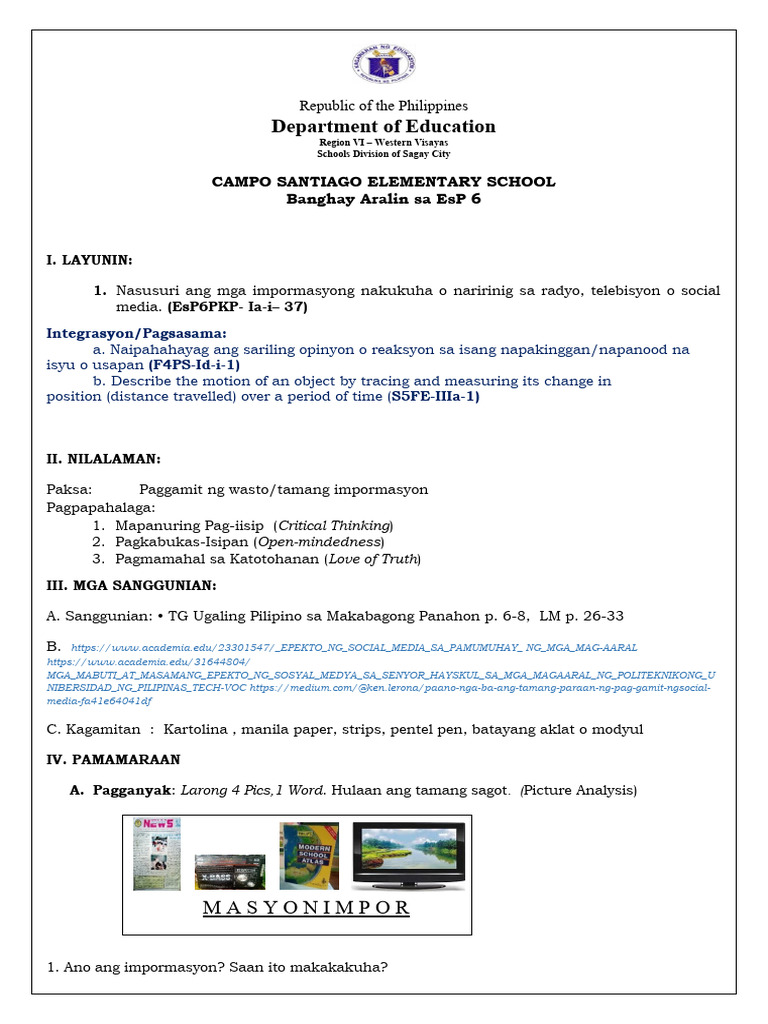 ESP6 - Quarter 1 | PDF