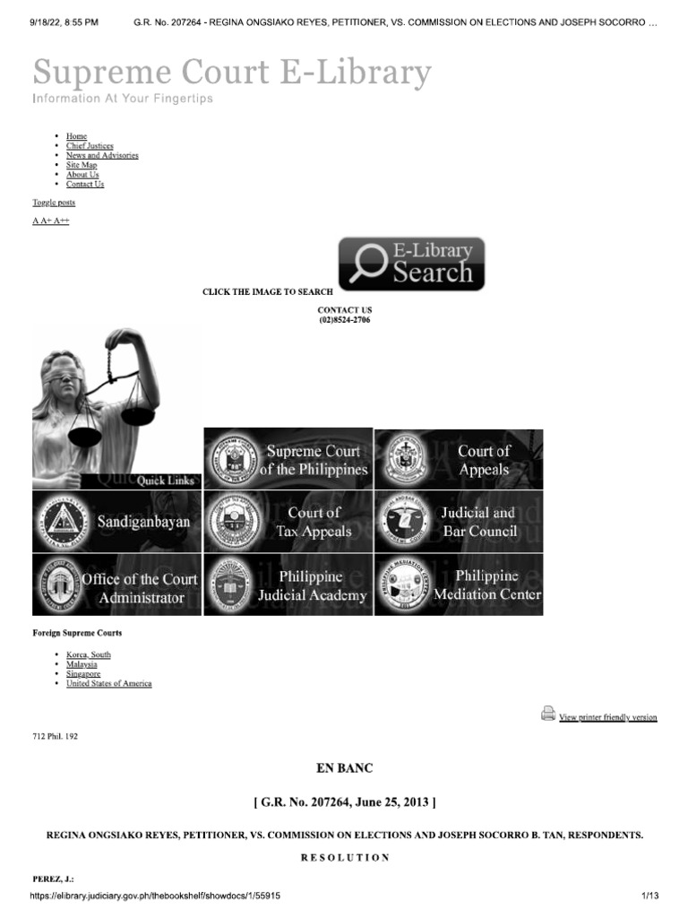 C7. Ongsiako Reyes Vs COMELEC | PDF C7. Ongsiako Reyes Vs COMELEC | PDF