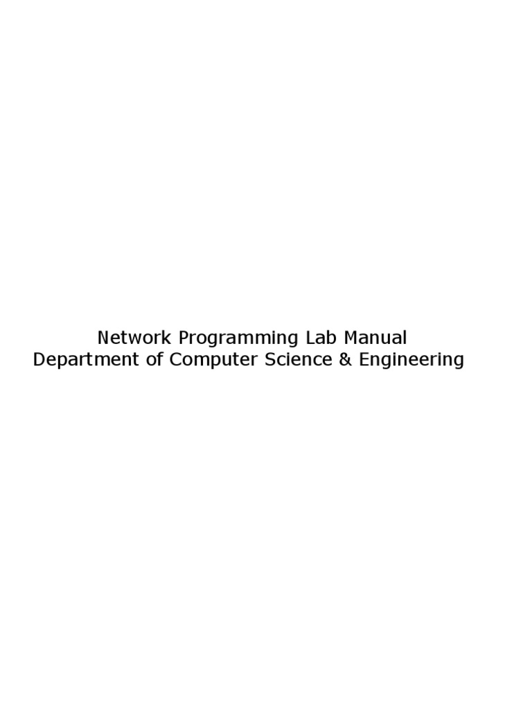Network Programming Lab Manual Department of Computer Science ...