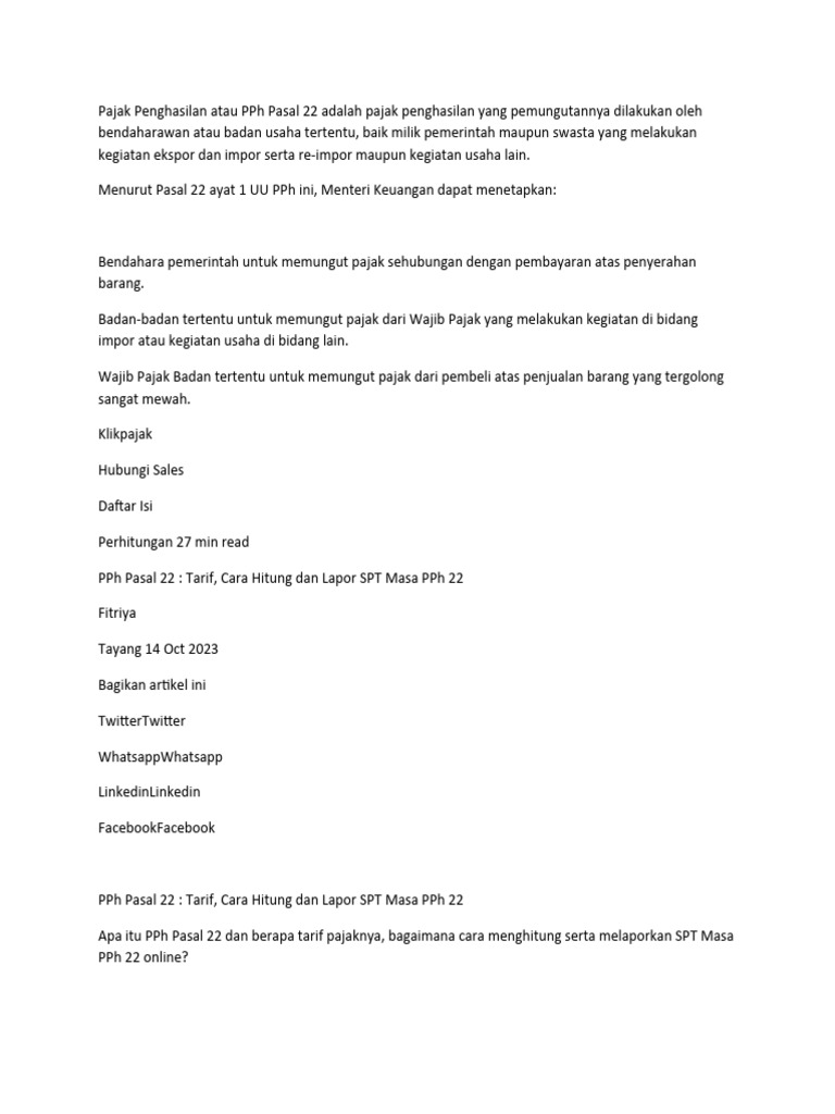 PPH 22 | PDF | Pengelolaan Keuangan & Uang