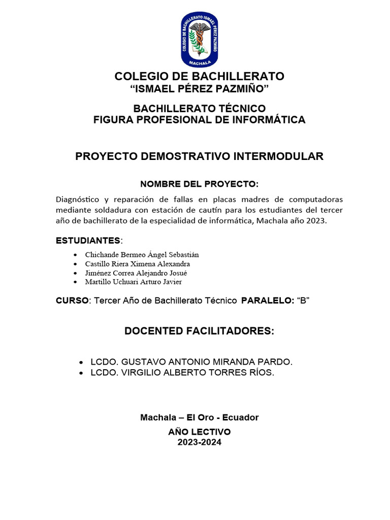 Proyecto | PDF | Hardware de la computadora | Arquitectura de Computadores