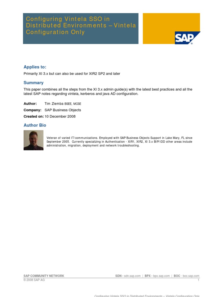 Configuring Vintela SSO in Distributed Environments - Vintela ...