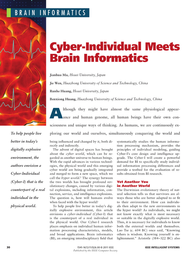 Cyber-Individual Meets Brain Informatics | PDF | Mind | Brain