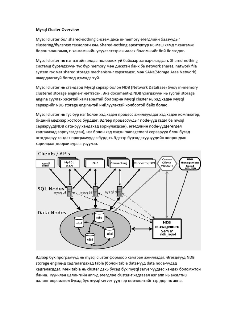 Mysql Cluster Overview | PDF Mysql Cluster Overview | PDF