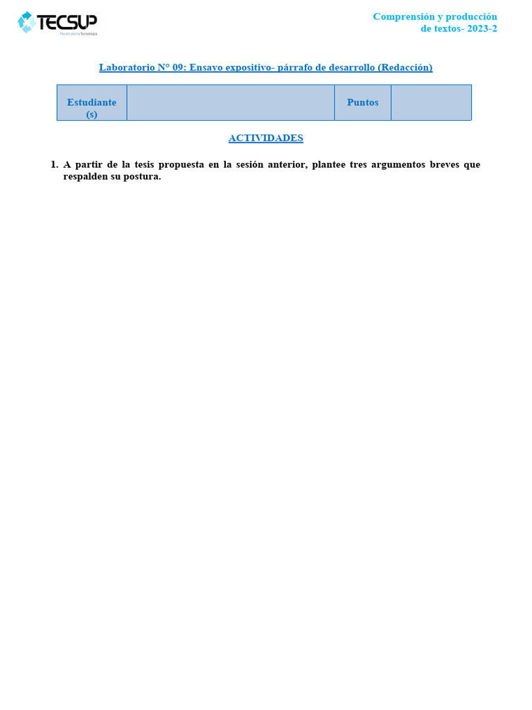L9 - EnSAYO EXPOSITIVO - Párrafo de Desarrollo (Redacción) - 1 ... L9 - EnSAYO EXPOSITIVO - Párrafo de Desarrollo (Redacción) - 1 ...