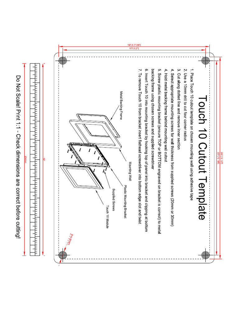 Touch 10 Cut Out Template | PDF