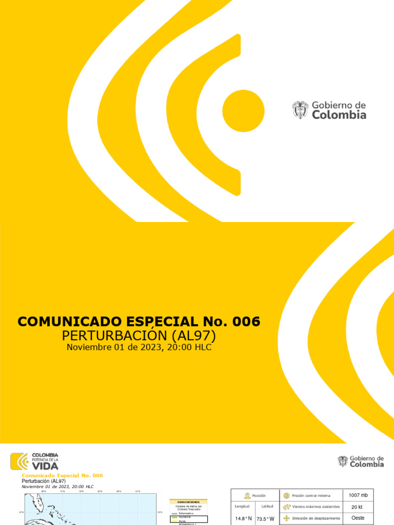 Comunicado Especial 006 Perturbacion (AL97) | PDF | Desastres naturales ...