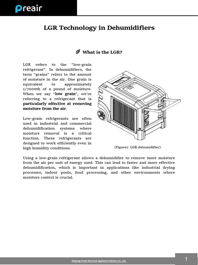 Advanced LGR Dehumidifiers Guide | PDF | Humidity | Mechanical Engineering