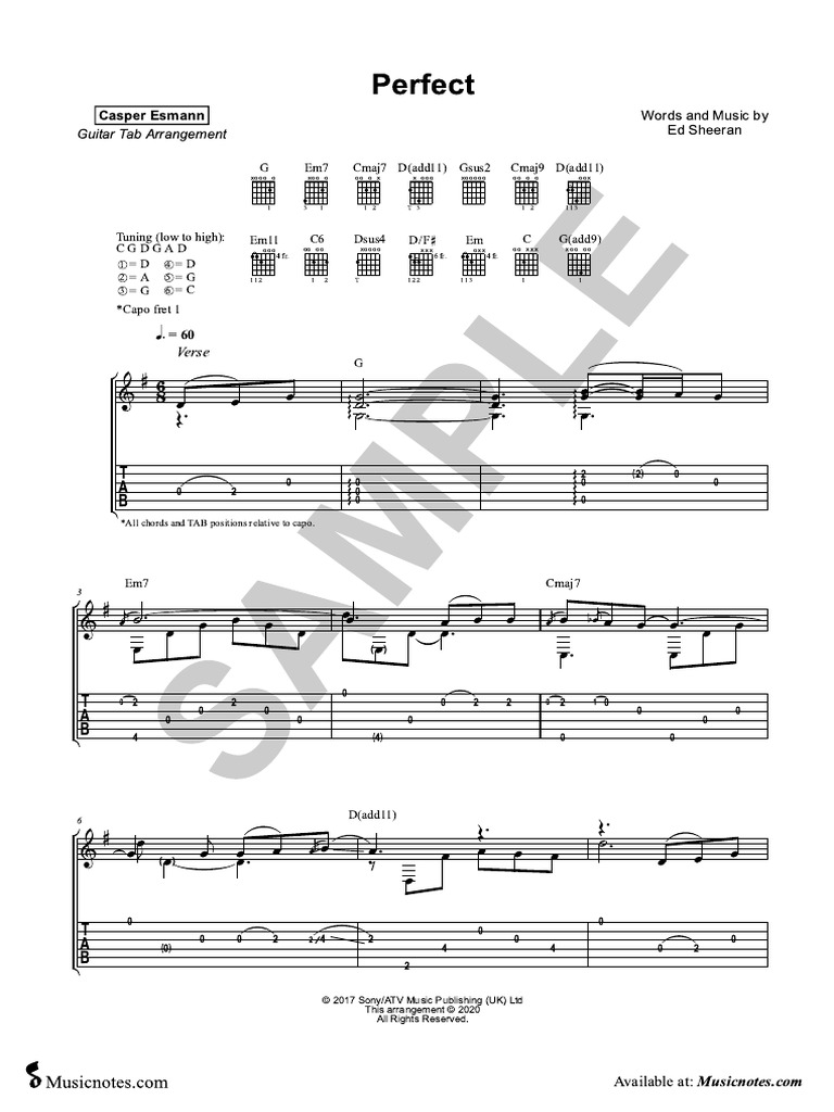 Perfect Guitar Tabs for Casper Esmann | PDF