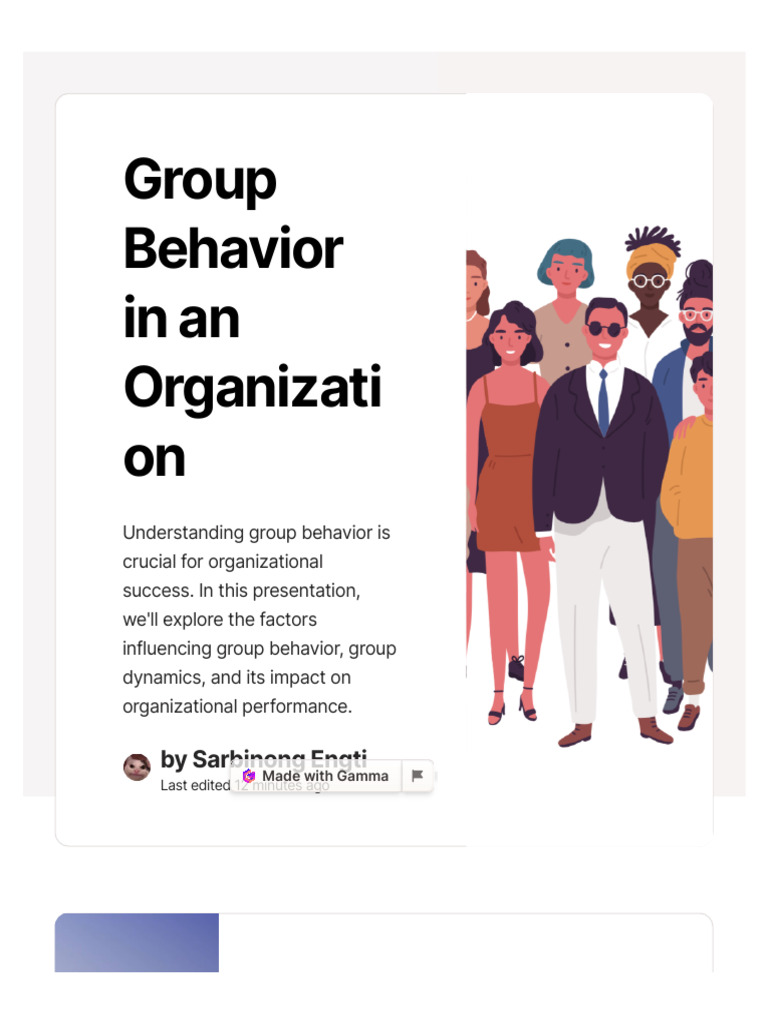 Group Behavior in An Organization | PDF | Behavior | Collaboration