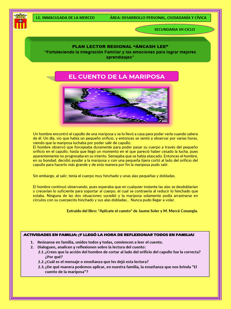 Plan Lector-Dpcc-5°-Vii Ciclo | PDF