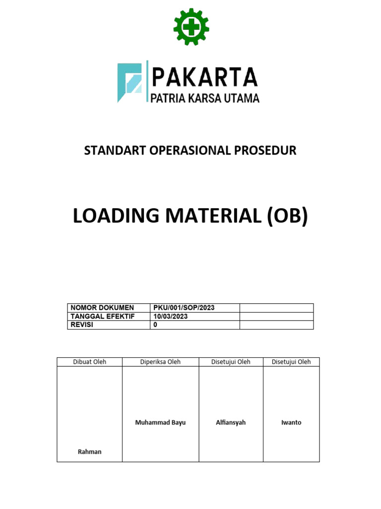 SOP PKU Loading Material (OB) - 03 | PDF | Teknologi & Rekayasa