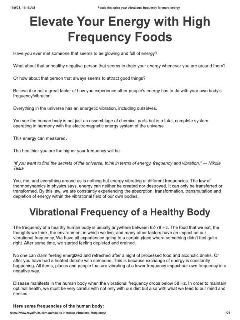 High Frequency Food | PDF