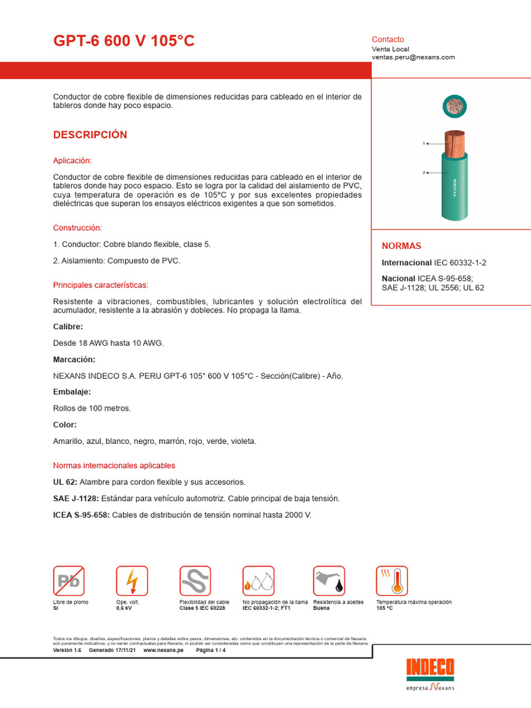 Nexans 33415 | PDF | Cobre | Conductor electrico