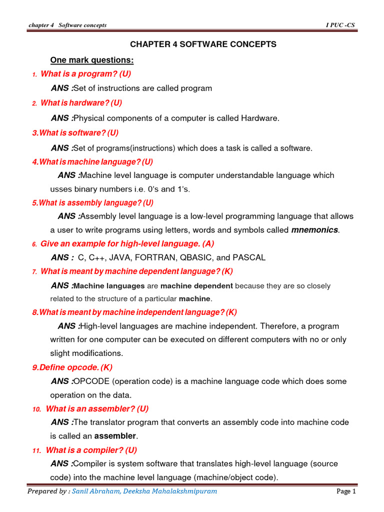 Chapter 4 - Software Concepts | PDF | Operating System | Assembly Language