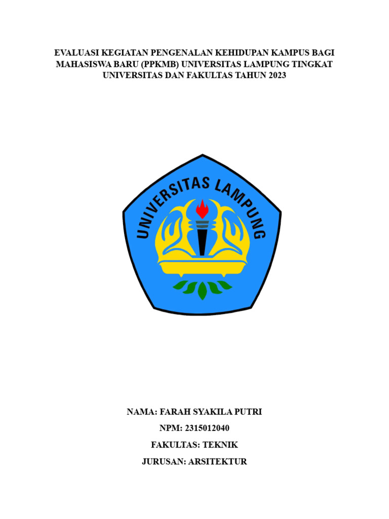 Evaluasi PPKMB Mahasiswa Baru Unila 2023 | PDF