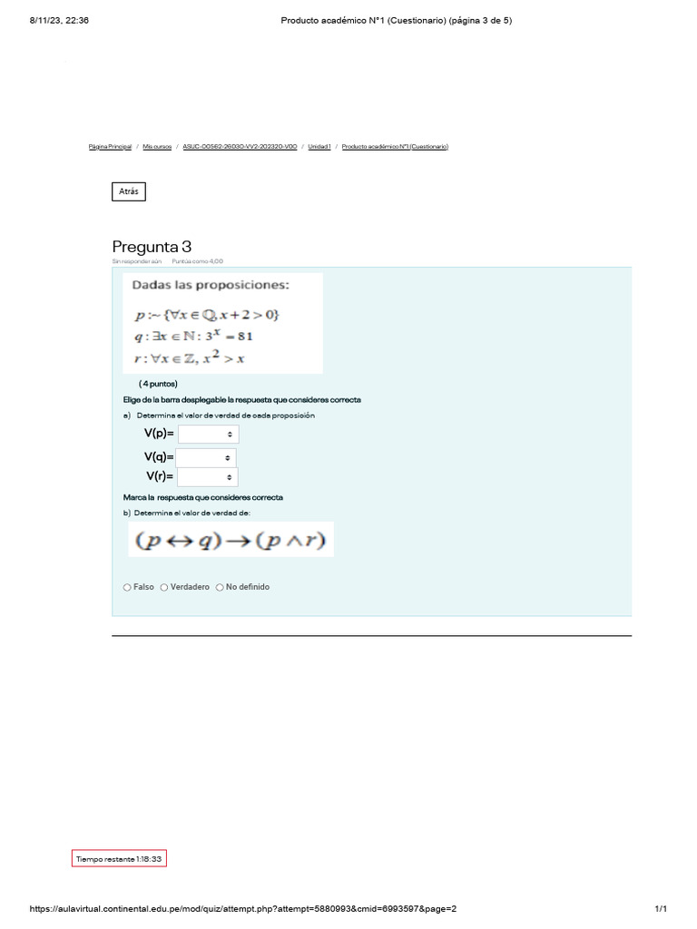 Matematica Discreta PA1 Solucionario | PDF | Lógica