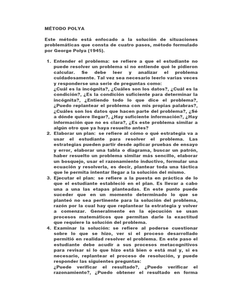 Método Polya | PDF