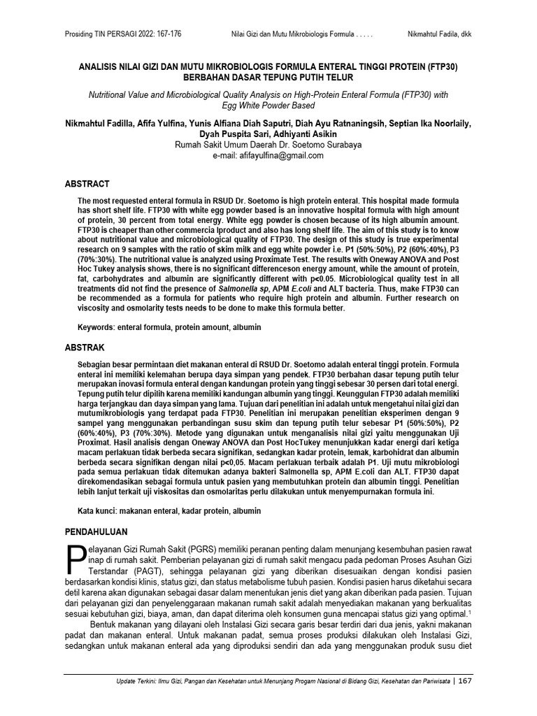 Nutritional Value and Microbiological Quality Analysis On High-Protein ...