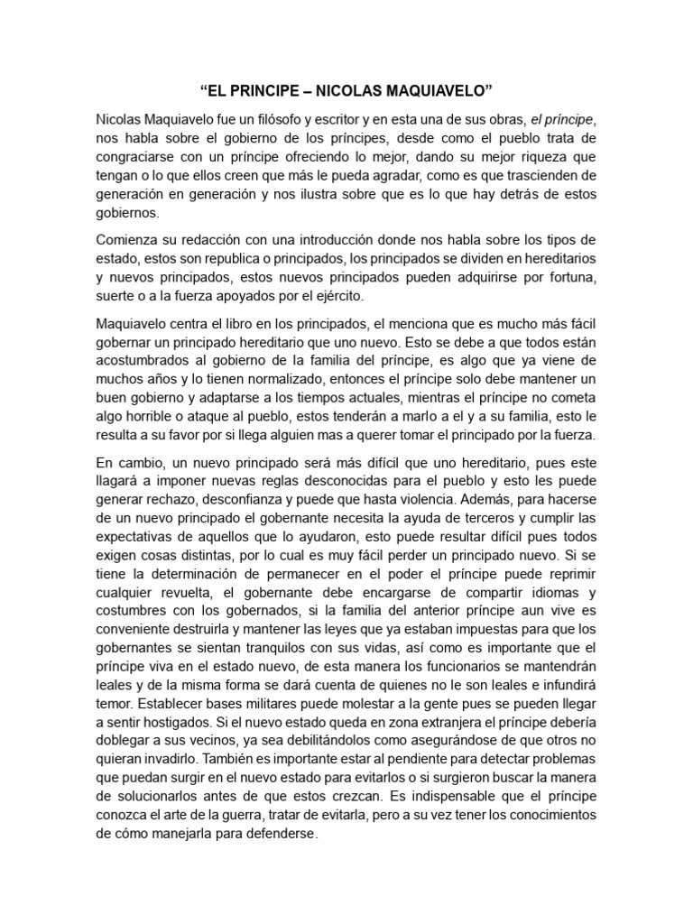 El Principe Nicolas Maquiavelo Pdf El Príncipe Nicolás Maquiavelo