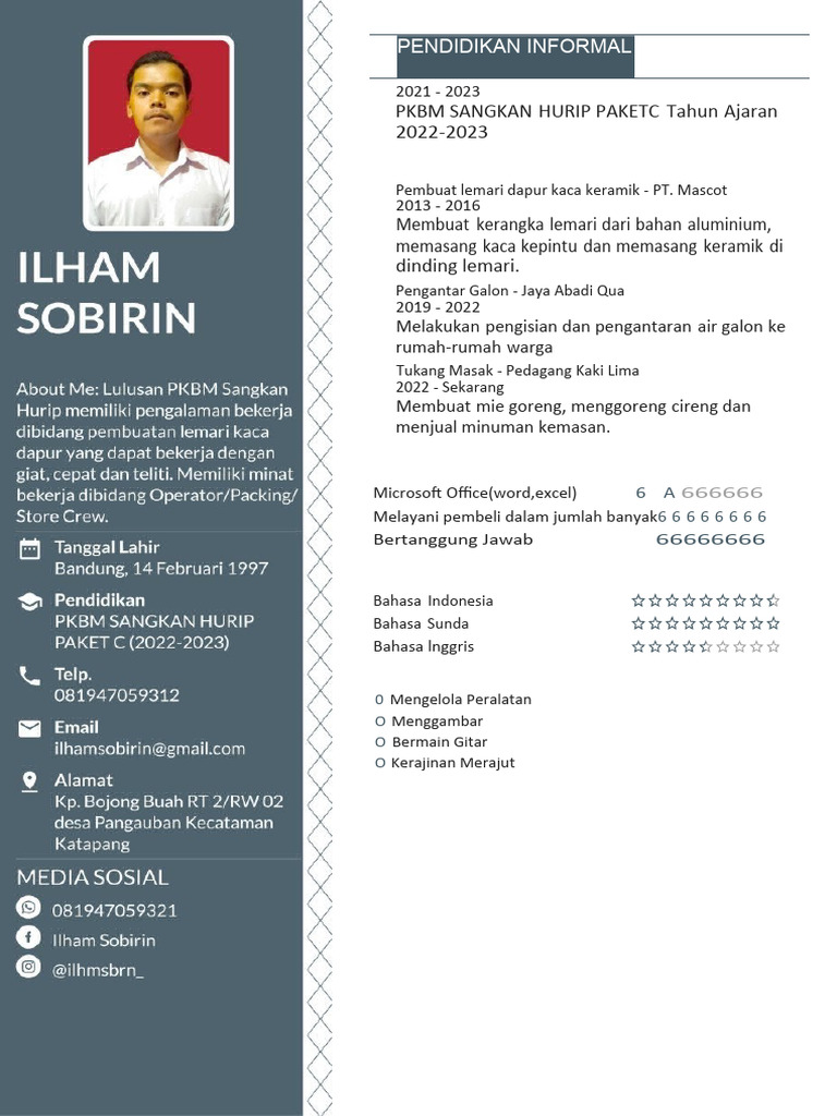 Cv. Ilham Sobirin | PDF