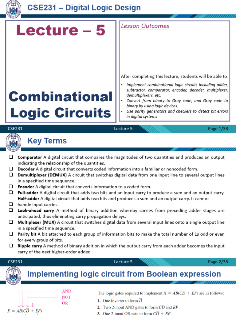 CSE231 - Lecture 5 | PDF | Electrical Engineering | Information And ...