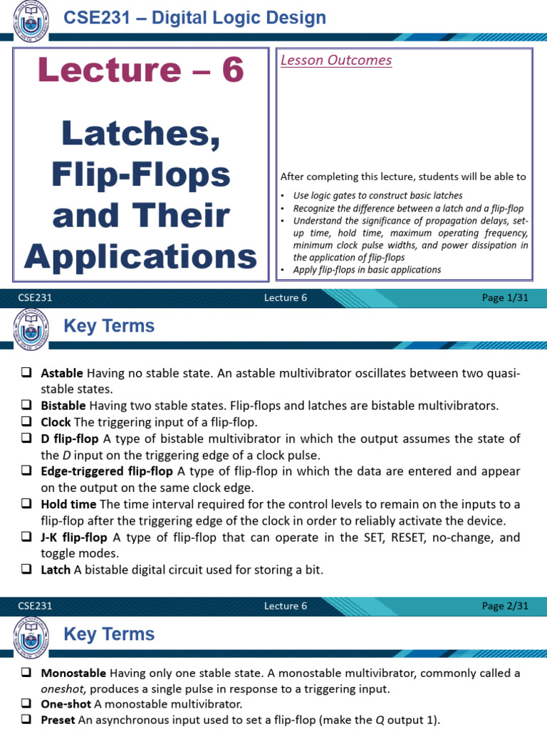 CSE231 Lecture 6 | PDF | Electronic Engineering | Computer Engineering