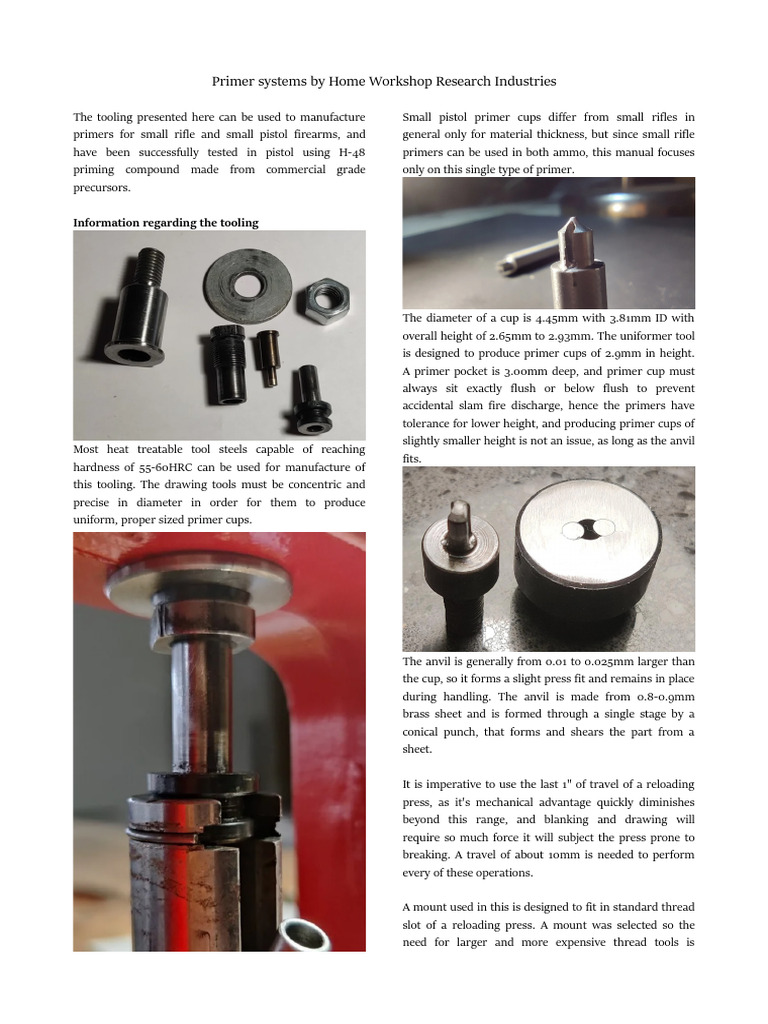 Primer Systems | PDF | Cartridge (Firearms) | Sheet Metal
