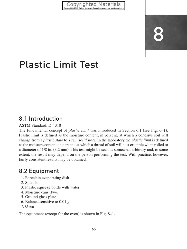 Plastic Limit Test | PDF | Natural Materials | Soil