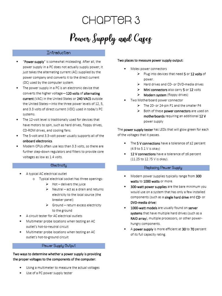 CPT Reviewer | PDF | Central Processing Unit | Power Supply
