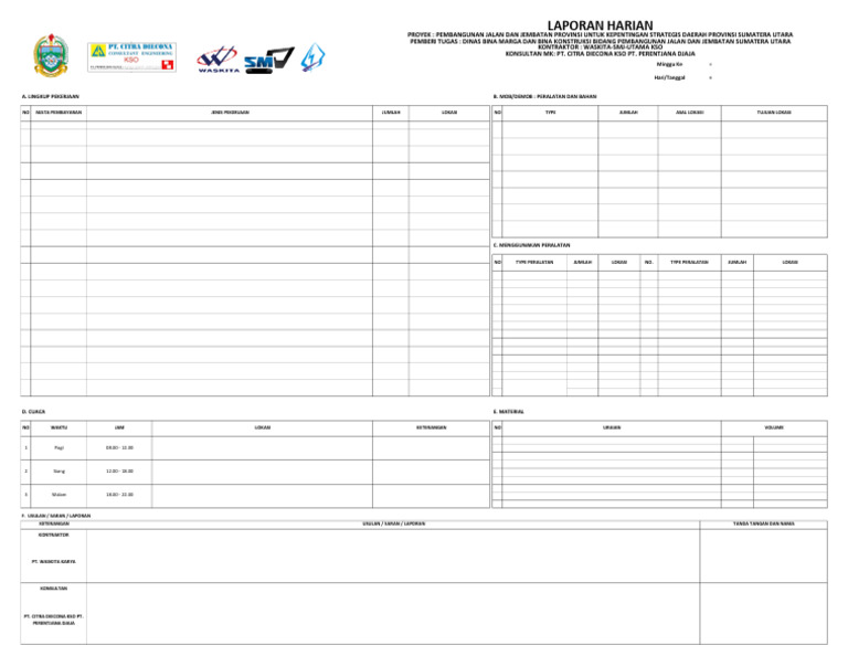 Form. Laporan Harian | PDF