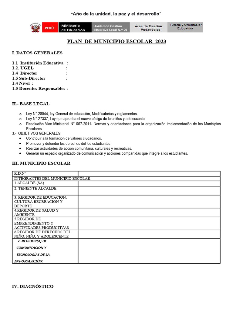 Plan de Municipio Escolar | PDF | Alcalde