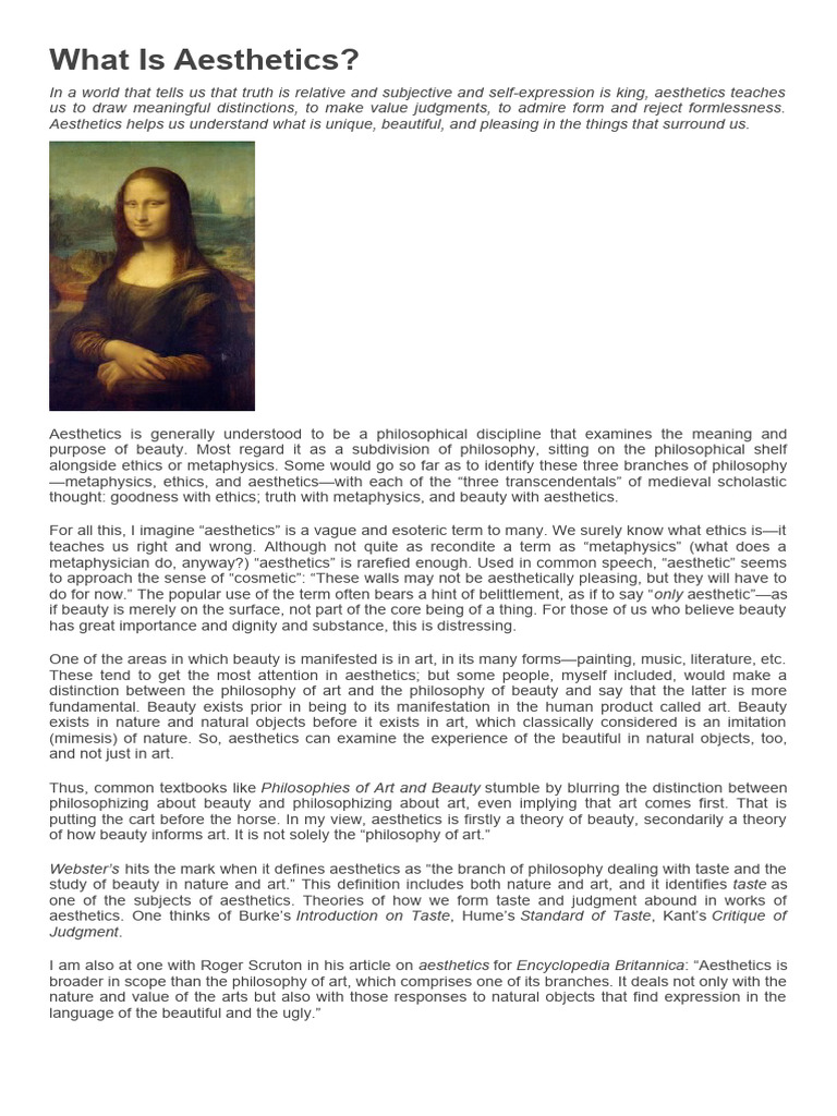 What Is Aesthetics | PDF | Aesthetics | Beauty