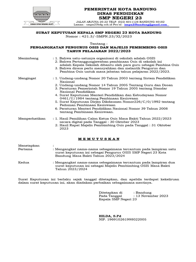 Sk. Osis 2023-2024 | PDF