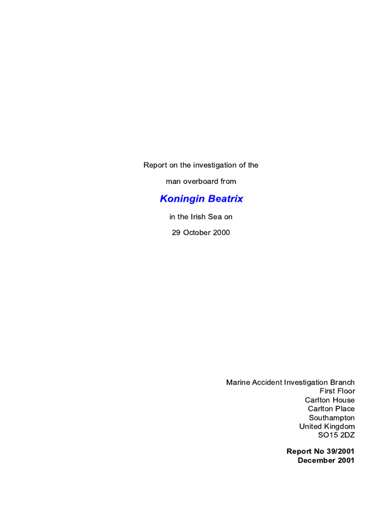 Koningin-Beatrix - MAIB Report | PDF