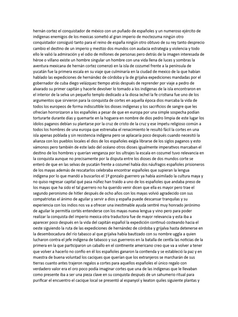 Hernán Cortés: Conquista y Alianzas en México | PDF | Hernán Cortés ...
