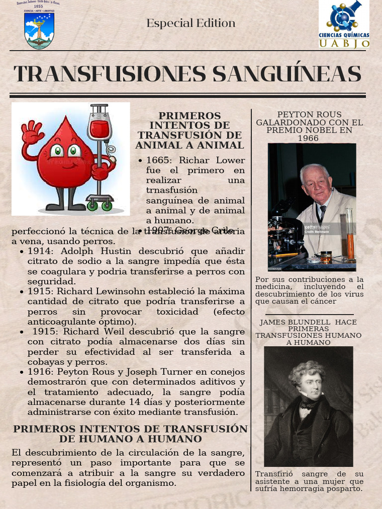 Poster Transfusiones Sanguíneas. Jerónimo Verano Virginia Itandehui ...