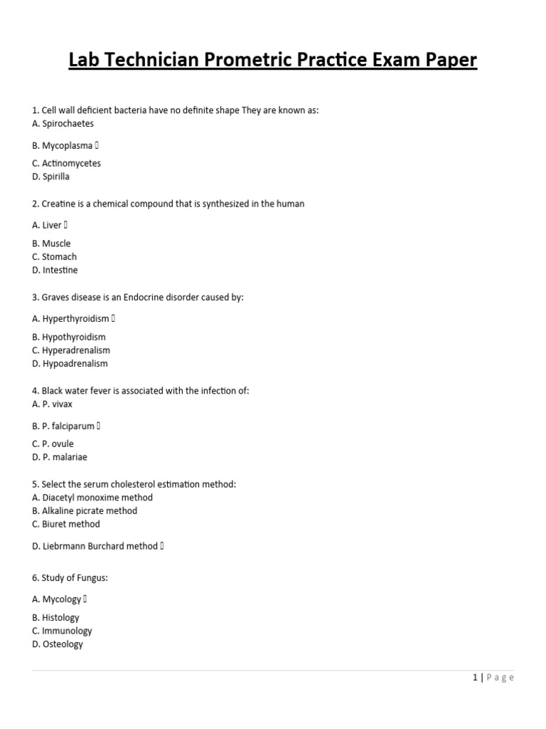 Lab Technician 1 | PDF | Bacteria | Staining