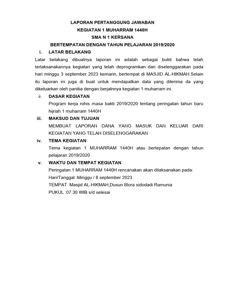 Laporan Pertanggung Jawaban (Rendy) 2 September 2023 | PDF | Perjalanan