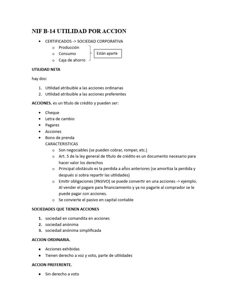 Nif B-14 | PDF | Compartir (Finanzas) | Acciones preferentes