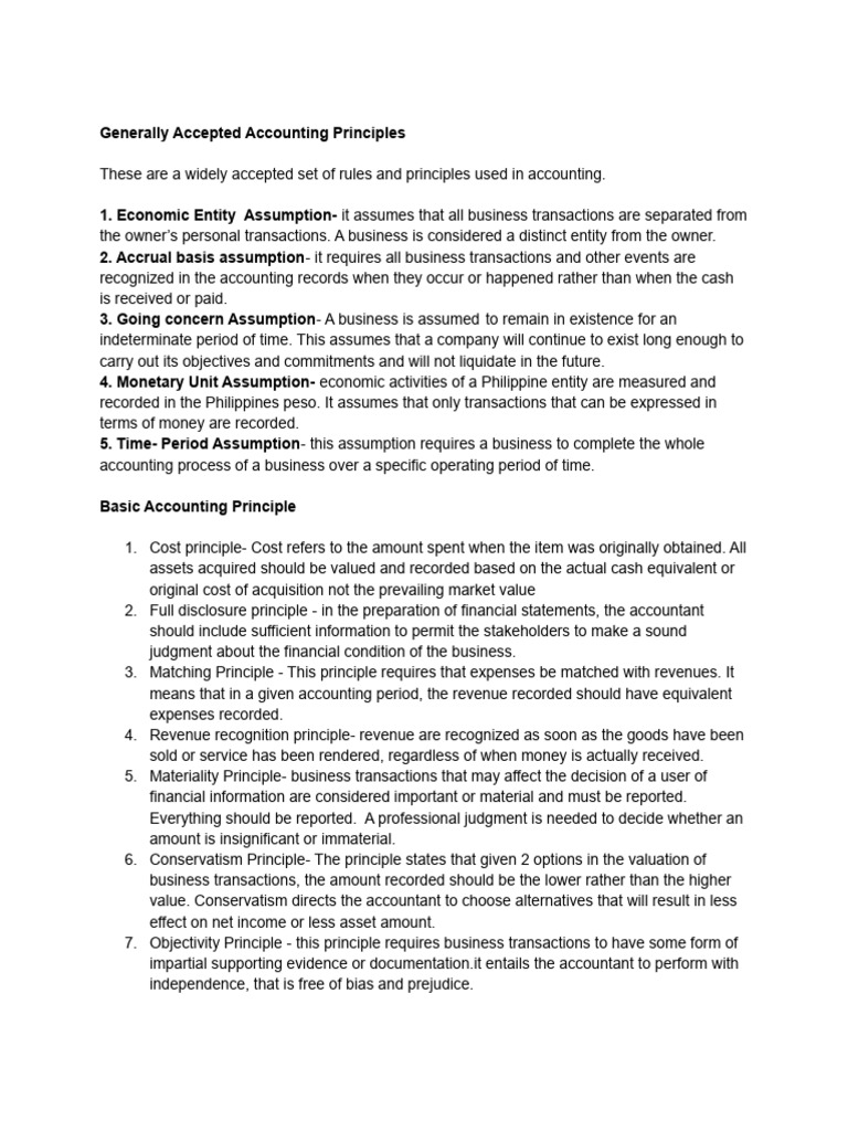 Generally Accepted Accounting Principles | PDF | Revenue | Business