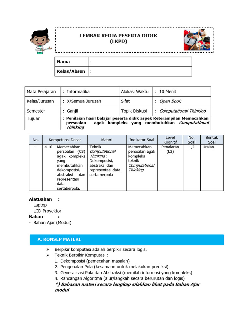 4 LKPD CT Untuk Siswa | PDF | Komputer