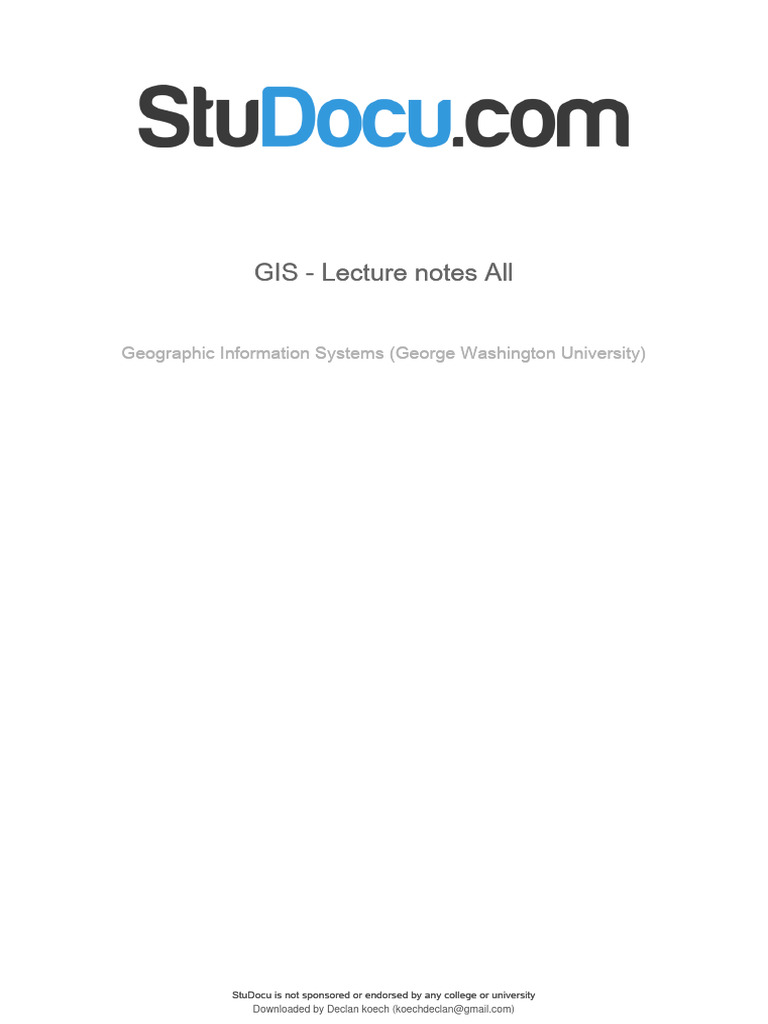 Gis Lecture Notes All Pdf Geographic Information System Databases