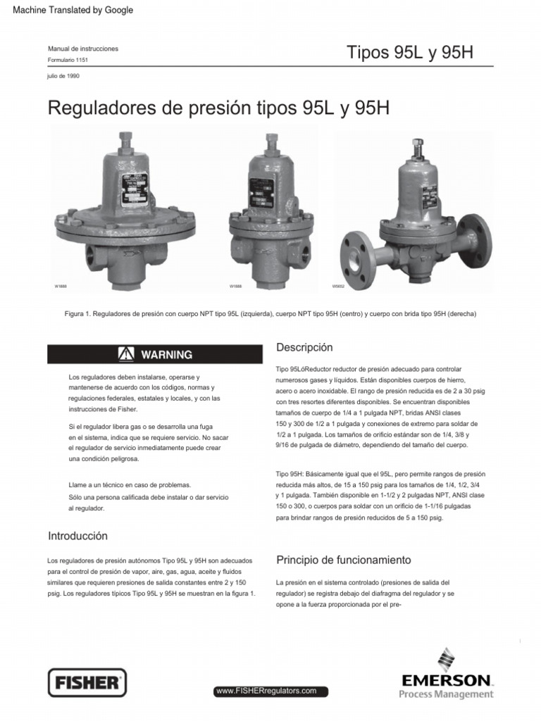 Fisher 95 Ly 95 h Regulators | PDF | Tornillo | Acero