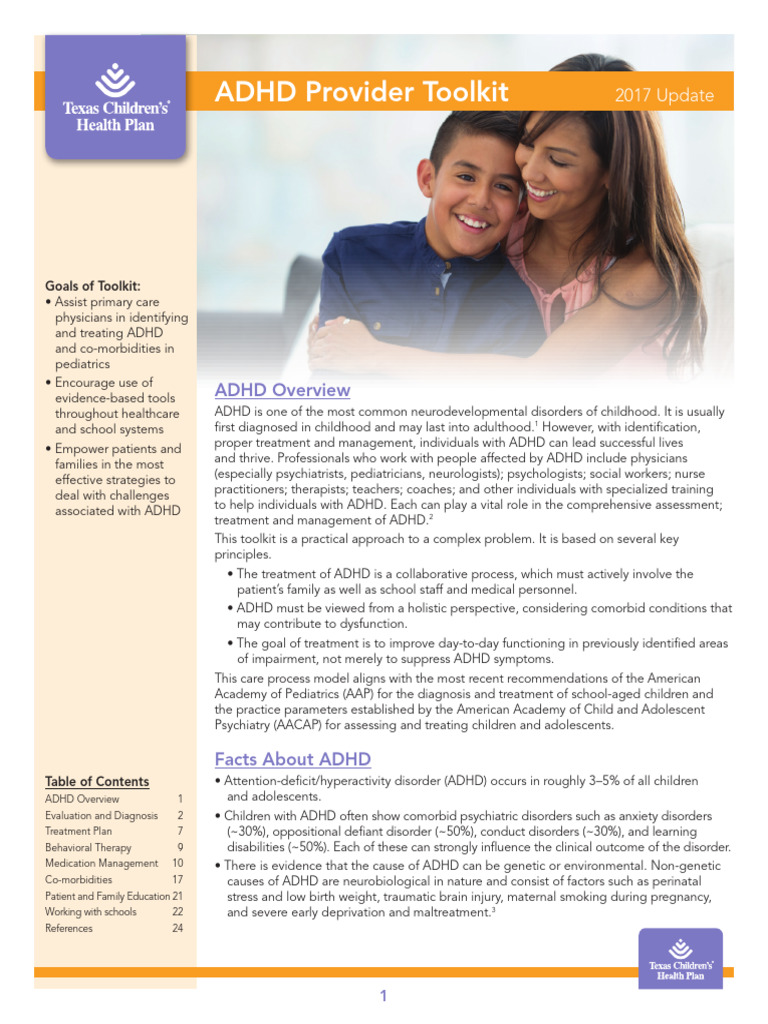 ADHD Provider Toolkit - 2017 - FINAL | PDF | Attention Deficit Hyperactivity Disorder | Mental ...