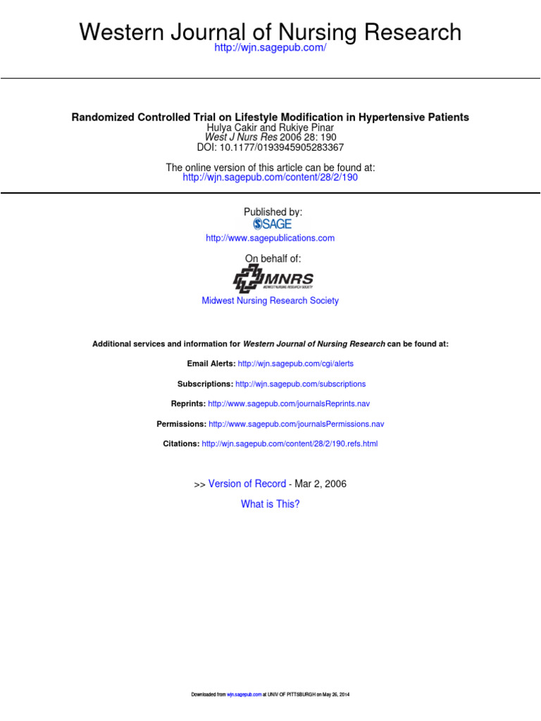 Lifestyle Mod Pdf Hypertension Cardiovascular Diseases