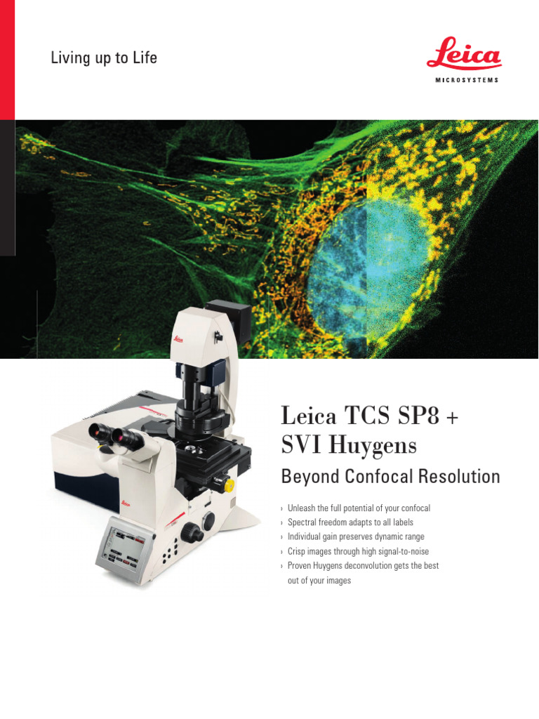 Leica TCS SP8 SVI Huygens-Flyer - EN | PDF | Confocal Microscopy | Microscopy